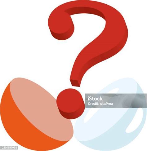 3d 캡슐과 빨간 물음표 의료 건강 가챠 미스터리 일러스트 소재 0명에 대한 스톡 벡터 아트 및 기타 이미지 Istock