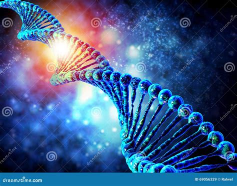 Dna Molecule On Blue Background Stock Illustration Illustration Of Magnification Abstract