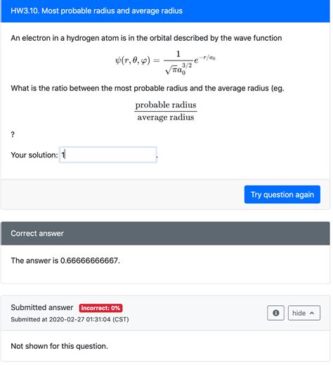 Solved Hw3 10 Most Probable Radius And Average Radius An