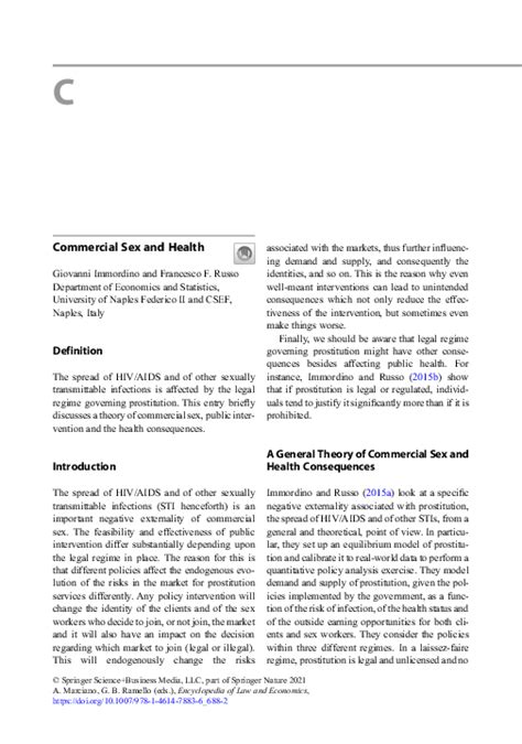 Pdf Commercial Sex And Health