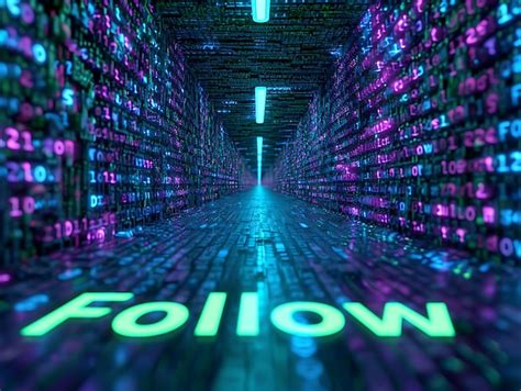 Premium Ai Image Photo Of Follow Design With Flickering Effect And Digital Style Font For