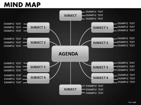 Mind Map Network Diagram PowerPoint Slides Map Nodes Ppt