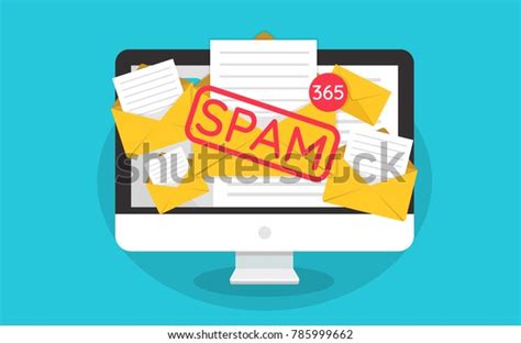 Spamming Mailbox Concept Emails On Screen Stock Vector Royalty Free 785999662