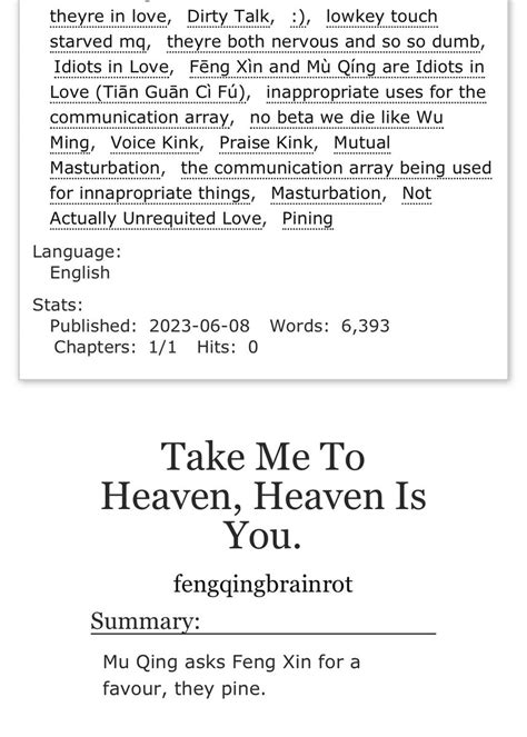 ɴᴀɴ Uni 💀 On Twitter Rt Mqlewds — 🔞new Fenqing Fic — Rating Explicit — 63k Words