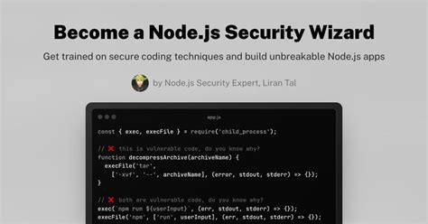 Liran Tal On Linkedin I Built A Hands On Secure Coding Training With Real Javascript Vulnerable