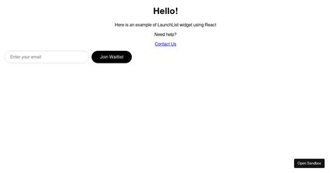 Launchlist React Demo Codesandbox