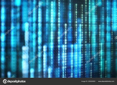 Blue Binary Code Blocks Binary Data Blockchain Concept Blue Background Stock Photo Suebsiri