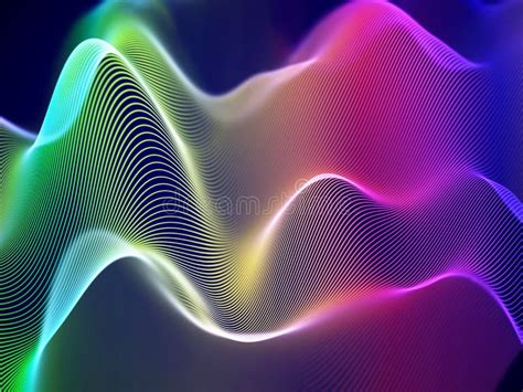 3d Visualization Of Sound Waves Big Data Or Information Concept Multicolor Chart Stock Vector