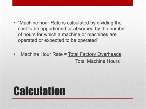 Machine Hour Rate Method Pptx Business Business And Finance