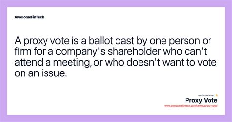 Proxy Vote Awesomefintech Blog