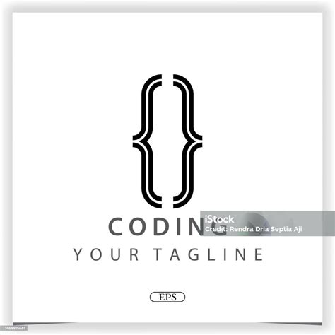 Coding Sederhana Atau Programmer Logo Premium Elegan Template Vektor Eps 10 Ilustrasi Stok
