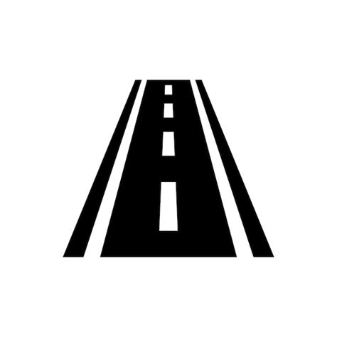 Premium Vector Road Black Icon Isolated Vector Illustration