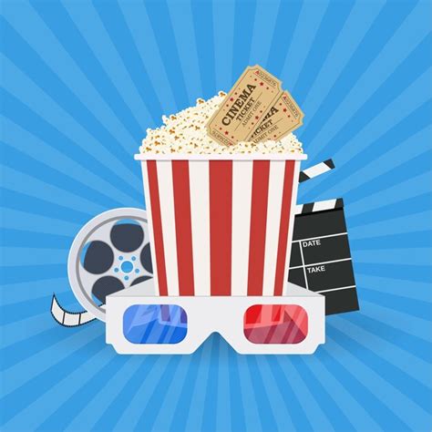 영화와 영화 시간 개념 프리미엄 벡터