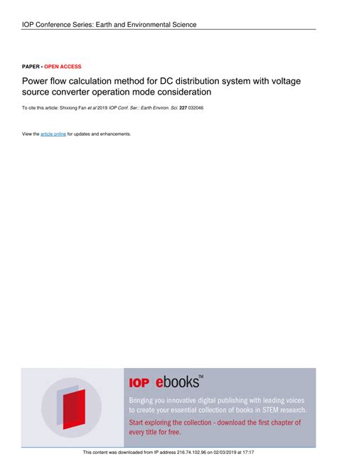 pdf power flow calculation method for dc distribution system with