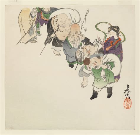 Siete Dioses De La Buena Suerte C 1885 Shibata Zeshin