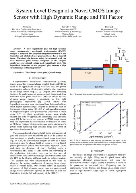 PDF System Level Design Of A Novel CMOS Image Sensor With High Dynamic Range And Fill Factor