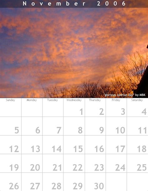 Calendar November 2006 Created With Fds Flickr Toys Flickr