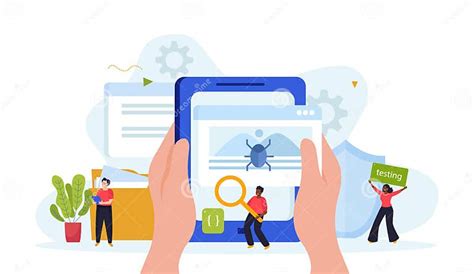 Qa Engineer Workplace Composition Stock Vector Illustration Of Mobile Service 289139703