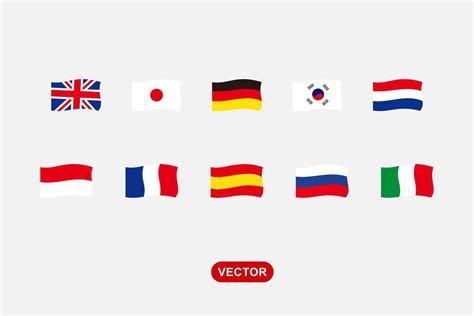 Set Country Flag Icon Vector Art At Vecteezy