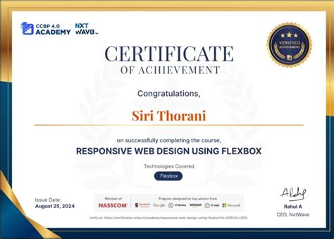 Siri Thorani On Linkedin Flexbox Css Javascript Html Python Nxtwave Ccbp