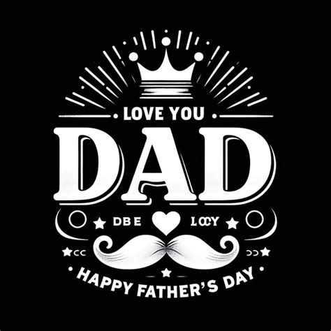 Love You Dad Happy Fathers Day Black Card With Red Heart And Ribbon Premium Ai Generated Image