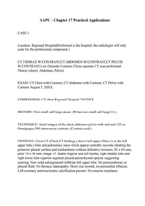AAPC Chapter 17 Practical Applications AAPC Stuvia US