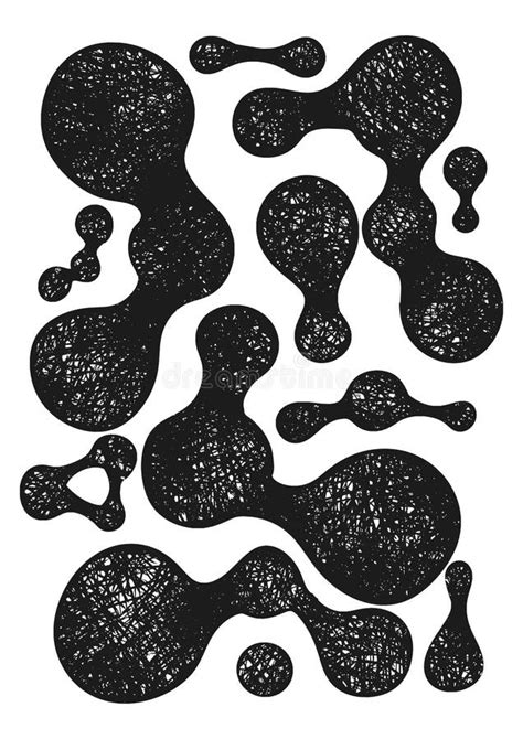 Metaball Shapes Figures Drawn By A Crayon Abstract Metaball Connected