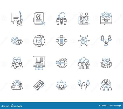 Partnership And Alliance Line Icons Collection Collaboration Cohesion