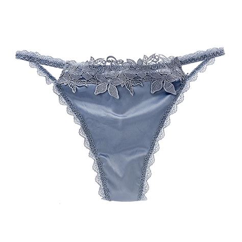 Buyisi Women Sexy Shiny Satin Lace Knickers Thongs Panties Ladies