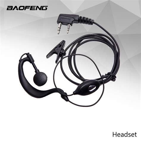Baofeng 2 Pin Mic Headset Earpiece Ear Hook Earphone Radio Headset For