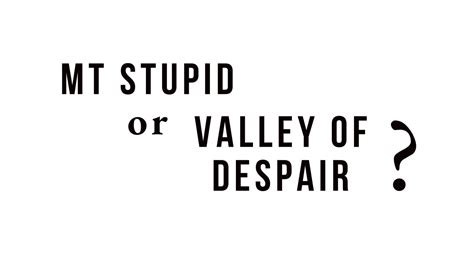 Are You On Top Of Mt Stupid Or Trapped In The Valley Of Despair