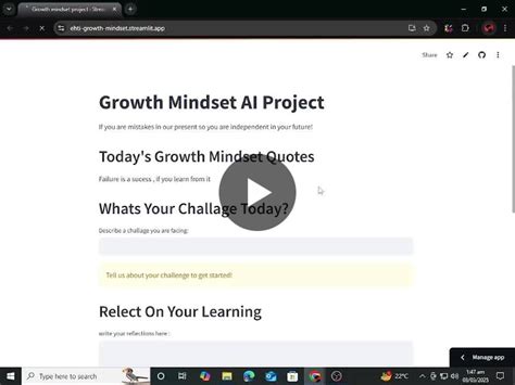 Python Streamlit Growthmindset Selfimprovement Motivation Webapp