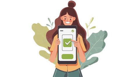 Mobile Phone Person Holding Smartphone Green Checkmark And Checkbox On Cell Screen Stock Image