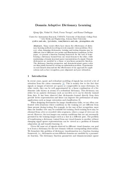pdf domain adaptive dictionary learning