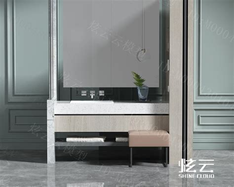 3D模型 现代简约浴室柜模型 M0004301043 炫云云模型网
