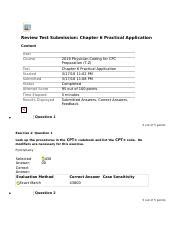 AAPC CPC CHAPTER PRACTICAL APPLICATION RESULTS Docx Review Test Submission Chapter