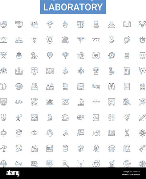 laboratory outline icons collection lab test experiment research