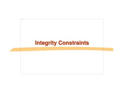 Ppt Integrity Constraints Powerpoint Presentation Free Download Id