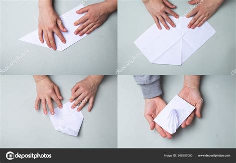 How Make Paper Envelope Home Hands Making Envelope Step Step Stock Photo Martyna1802 368357000