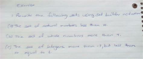solved exerise 1 bewrite the following sets using set builder