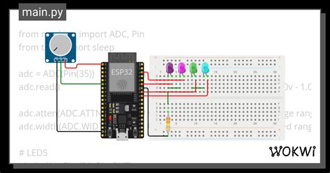 ADC Test EDS With LEDS Wokwi ESP32 STM32 Arduino Simulator