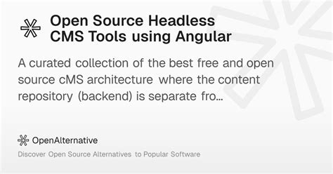 Best Open Source Headless Cms Tools Using Angular 2025