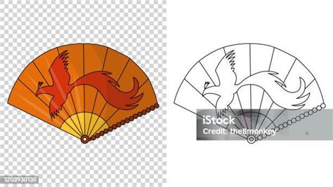 아시아 팬들 투명 한 배경에 격리 된 색손으로 전통적인 팬 종이 접이식 그림 벡터 팬 웹 스타일 남자와 여자를위한 장식 수염