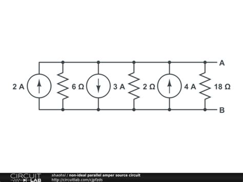 Non Ideal Parallel Amper Source Circuit Circuitlab