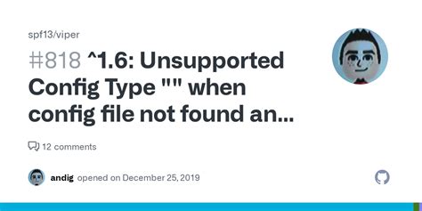 1 6 unsupported config type when config file not found and falling