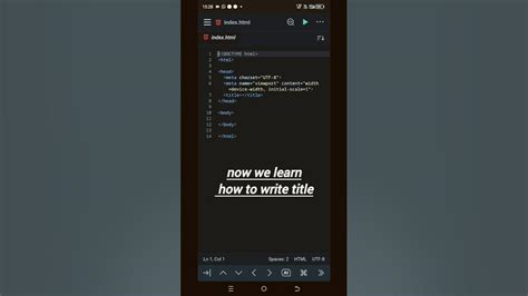 Create Html File And How To Write Title In Html File Shorts Viral Coding Youtube
