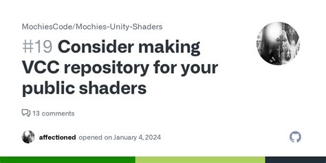 Consider Making Vcc Repository For Your Public Shaders · Issue 19