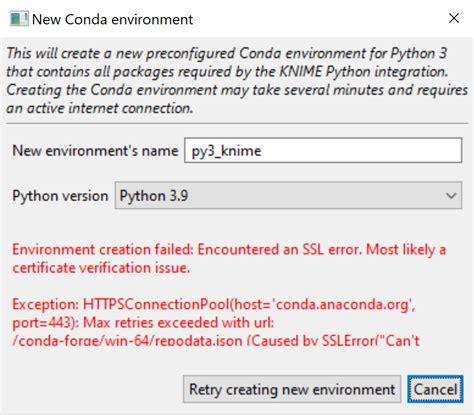 cant configure conda for python environment knime analytics platform knime community forum