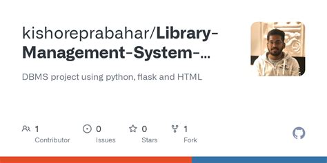 Github Kishoreprabaharlibrary Management System Using Python Flask Dbms Project Using Python
