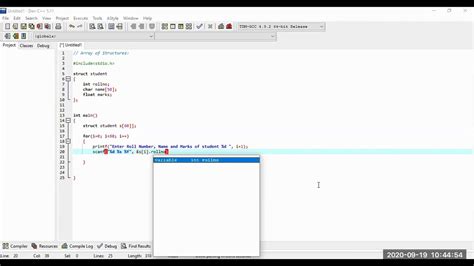 Array Of Structures Youtube